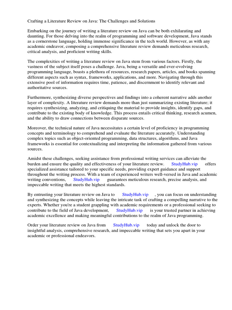 Literature Review Java | PDF | Computer Programming | Java (Programming Language)