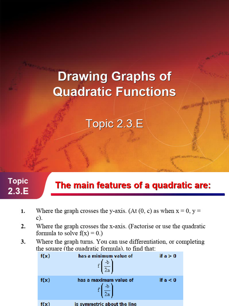 2.3.E - Drawing Graphs of Quadratic Functions | PDF | Quadratic ...
