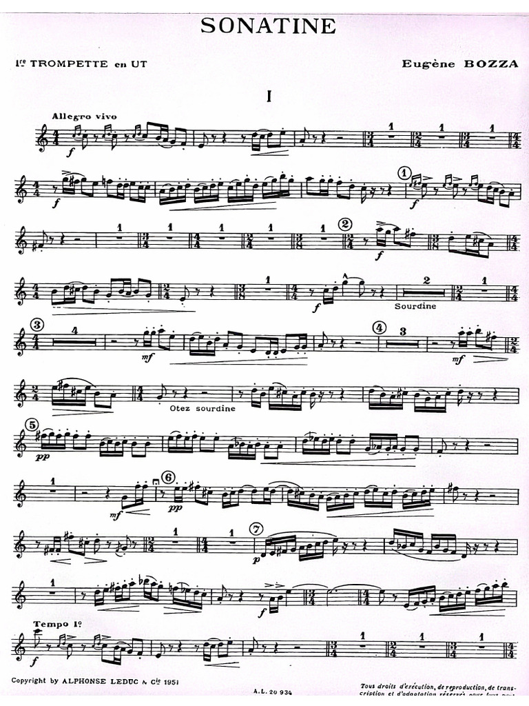 Bozza Sonatine Brass Quintet Part | PDF