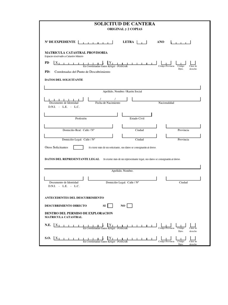 Solicitud de Cantera y Registro Minero | PDF