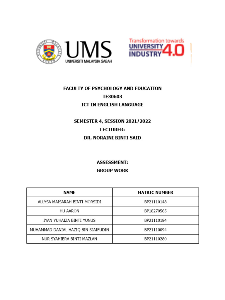 Ict in Elt Group 8 Assignment | PDF | Career & Growth | Language Arts & Discipline