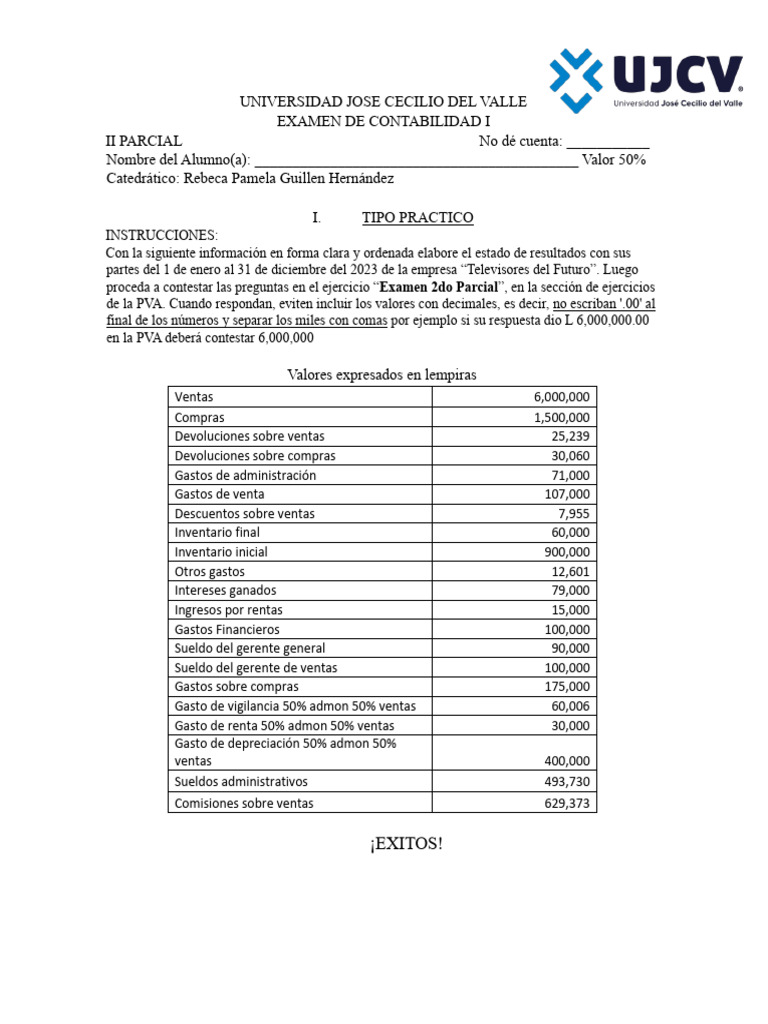 Examen Contabilidad II Segundo Parcial I PAC 2024 SECCION B | PDF | Servicios financieros ...