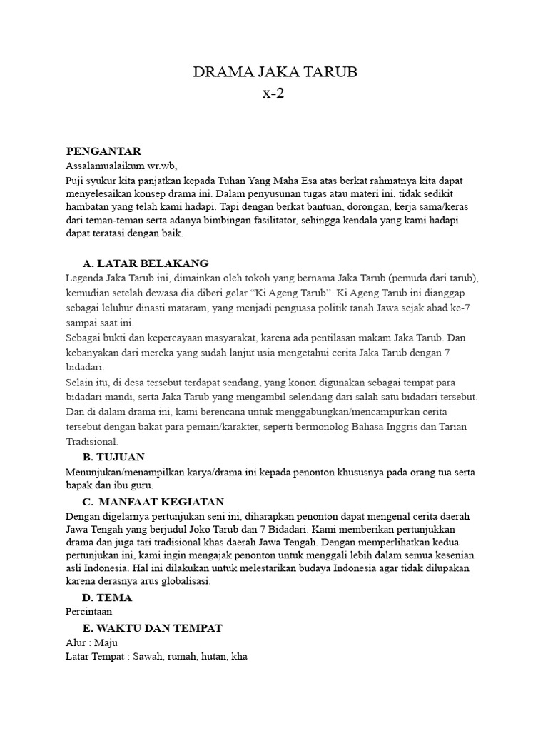 Konsep Drama Joko Tarub-X-2 | PDF