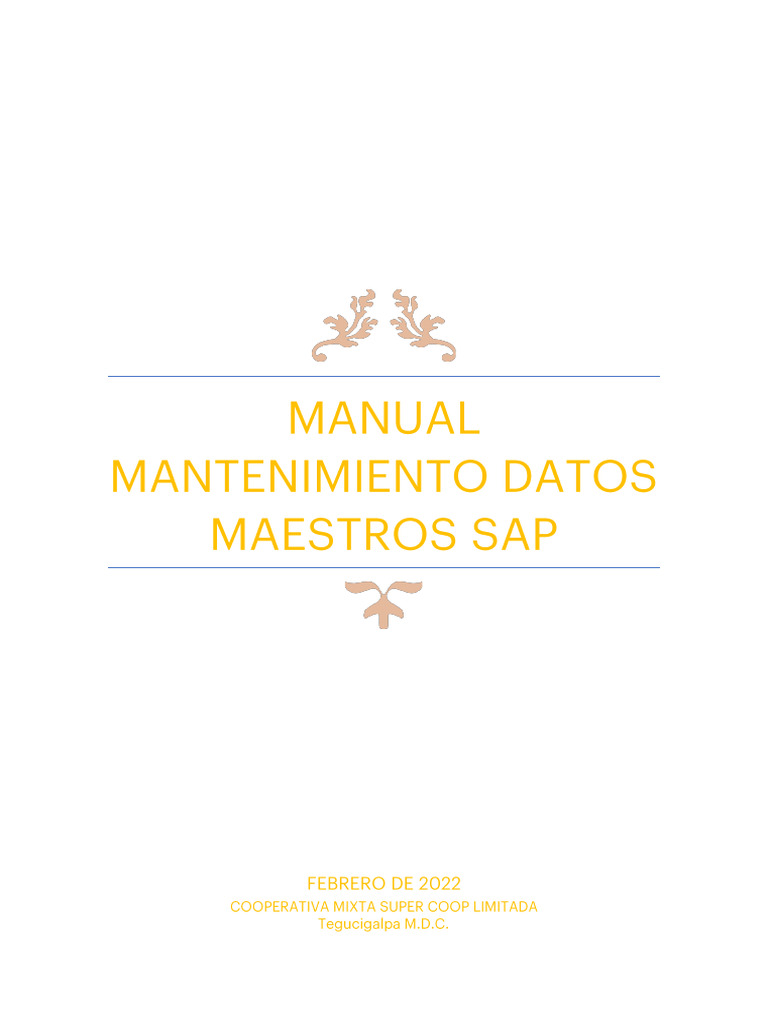 Manual SAP Datos Maestros Supercoop | PDF