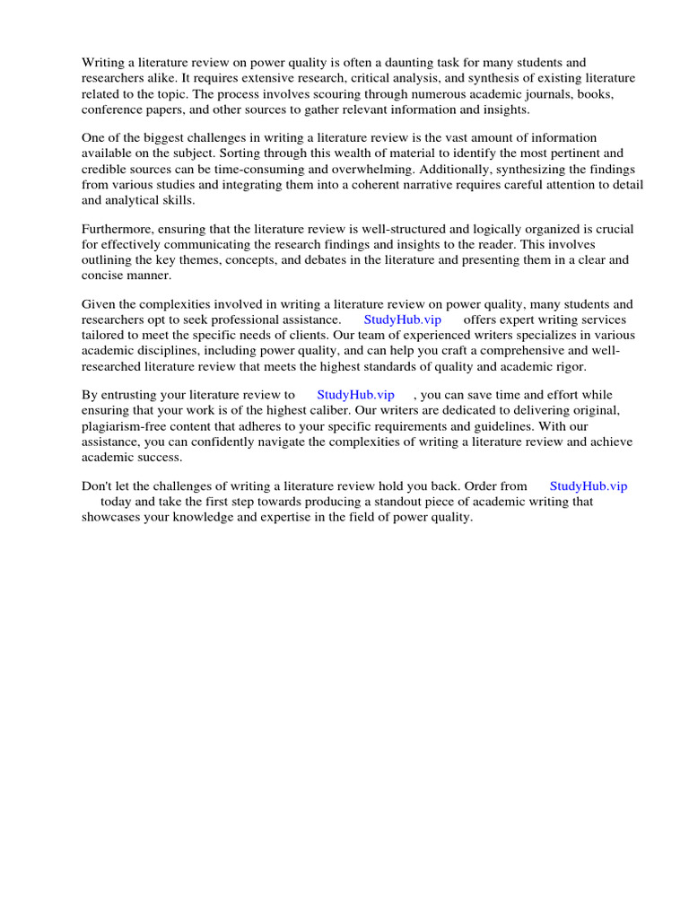 Literature Review Power Quality | PDF Literature Review Power Quality | PDF
