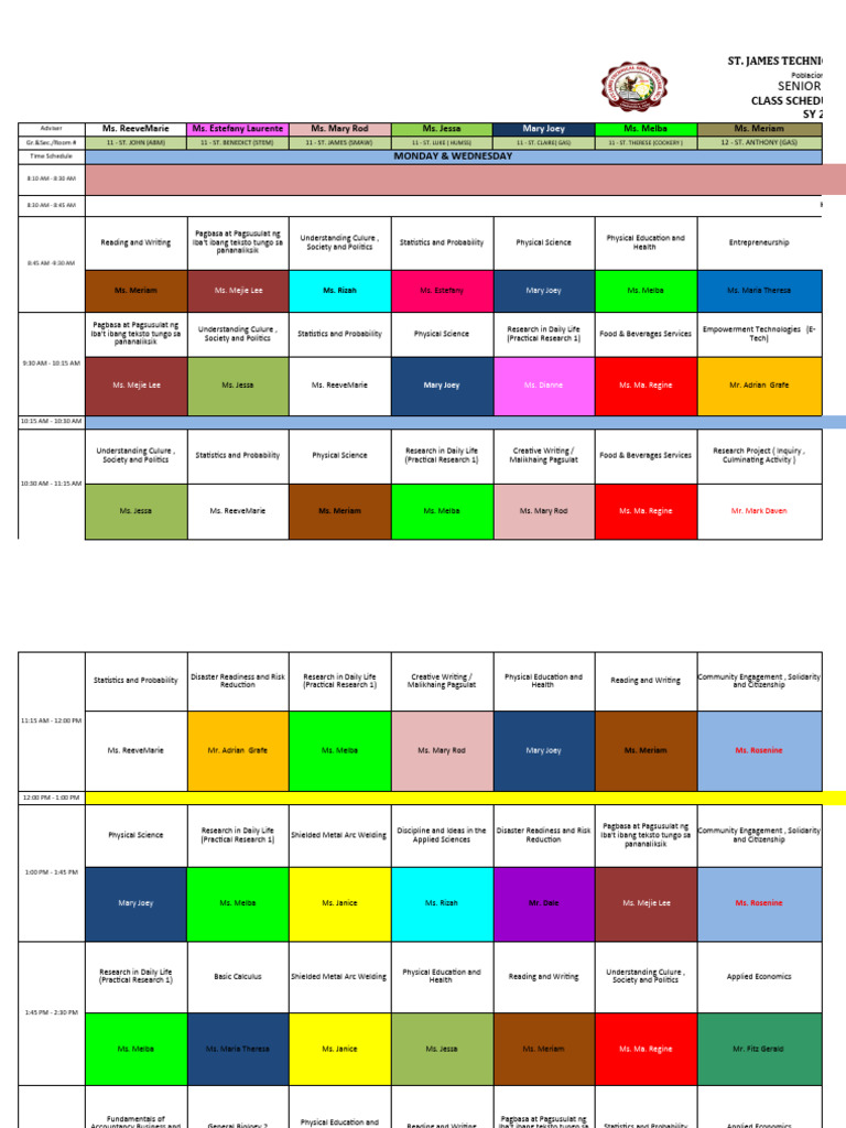 2nd Sem Plotting 2023 2024 Final Sched | PDF