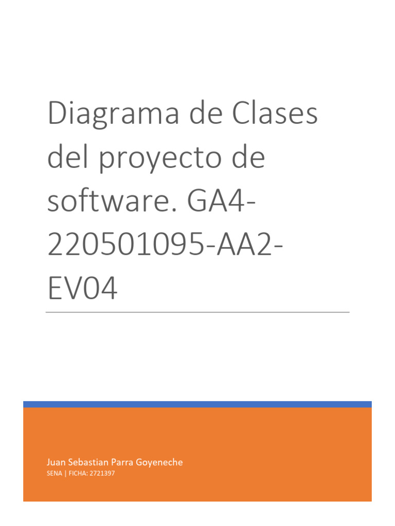 Diagrama de Clases Del Proyecto de Software. GA4-220501095-AA2-EV04 | PDF