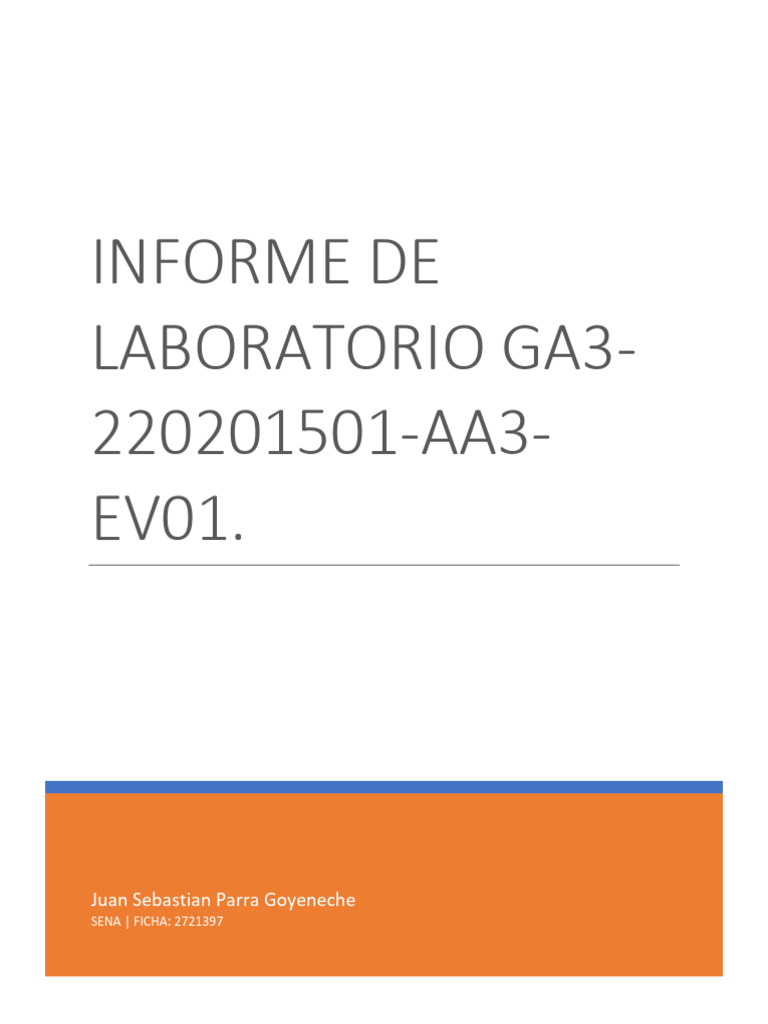 Informe de Laboratorio Ga3-220201501-Aa3-Ev01. | PDF