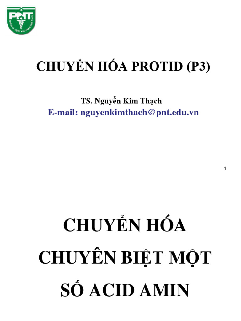 Bài 18. Chuyển Hóa Protid (p3) | PDF