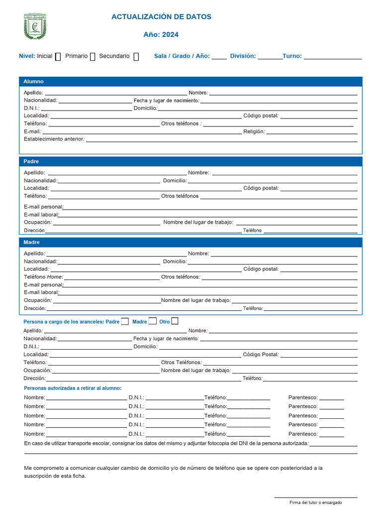 ICP - Ficha de Actualización de Datos - 2024 | PDF | Aplicaciones de la criptografía | Gobierno ...