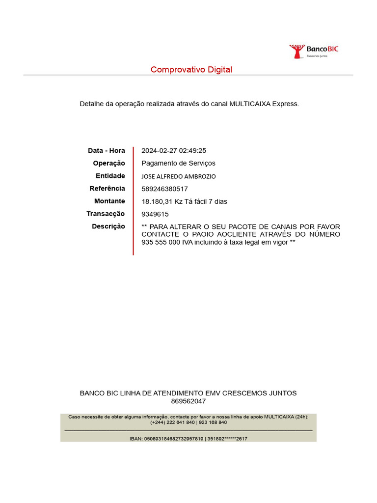 EDITAVEL BANCO BIC | PDF