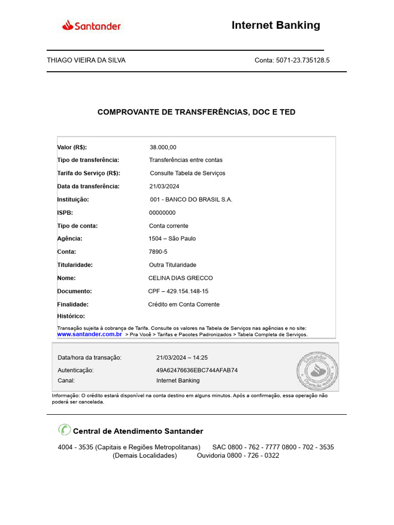 Editavel Santander Ted | PDF