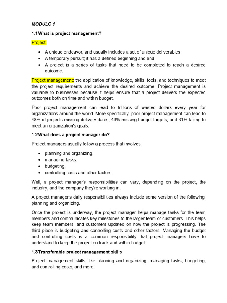 Foundations of Project Management | PDF