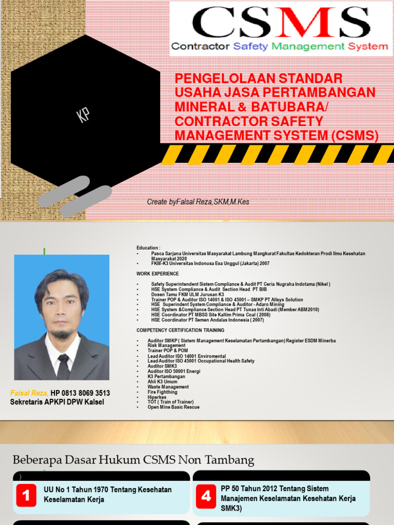 CSMS (Contractor Safety Management System) | PDF | Bisnis | Teknologi ...