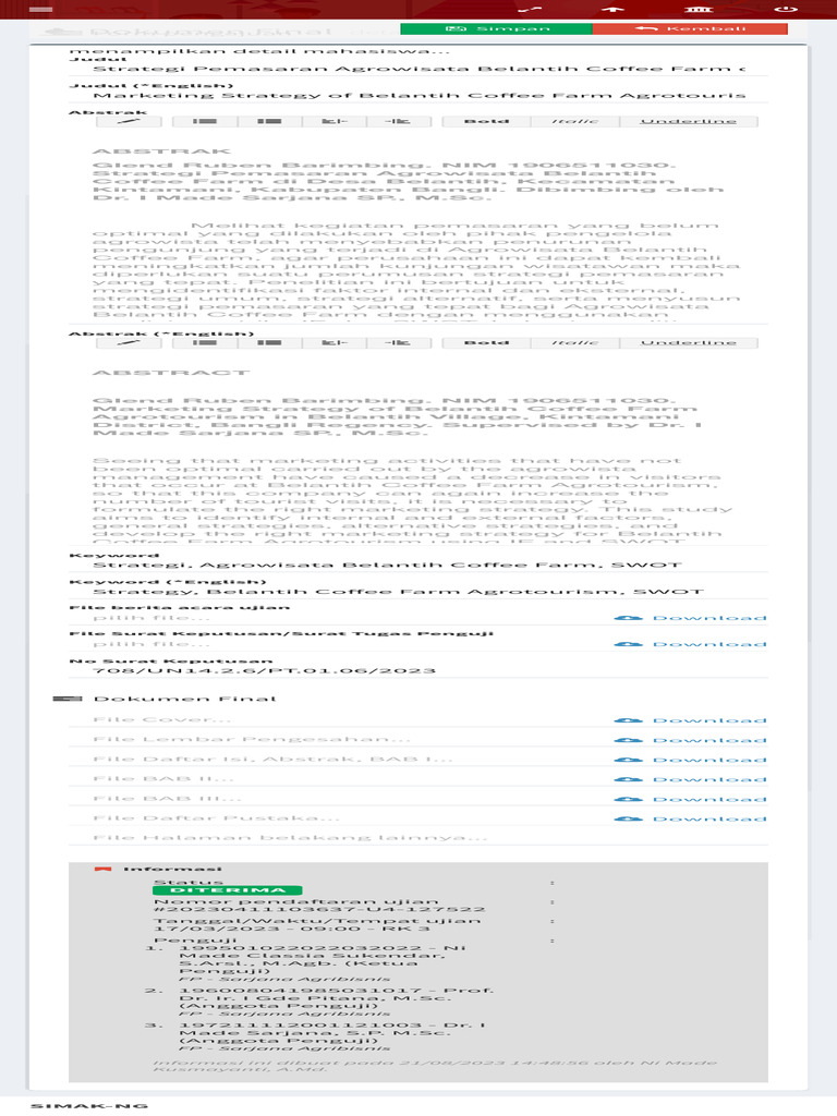 SIMAK-NG Universitas Udayana | PDF
