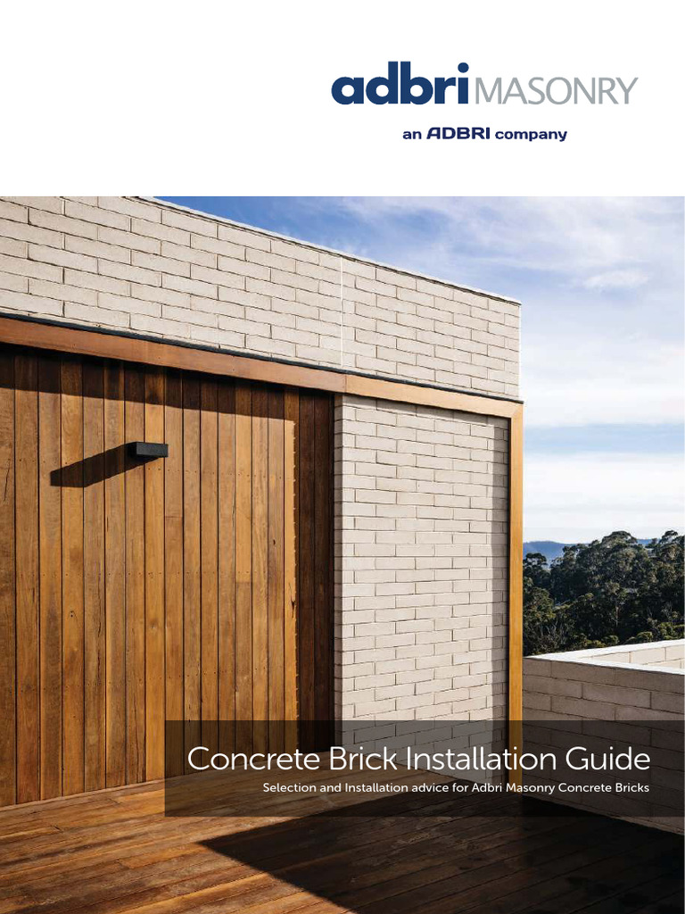 Adbri Masonry Concrete Brick Installation Guide 1 | PDF