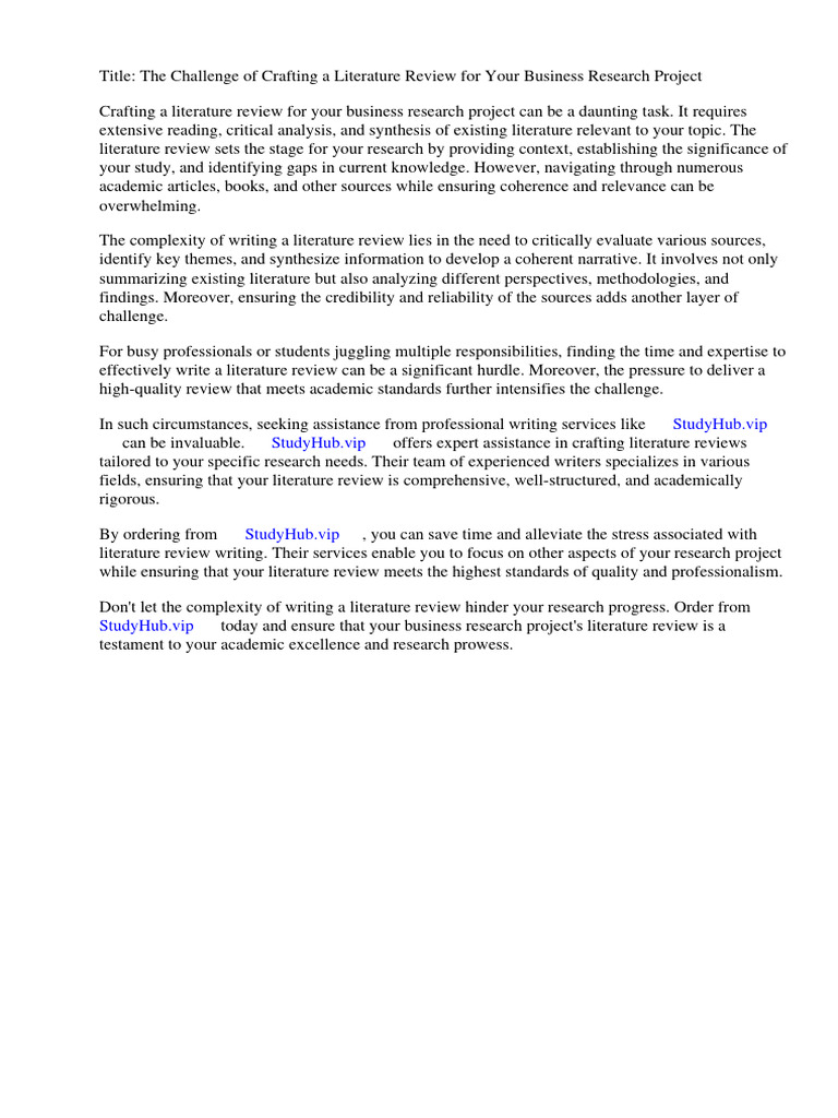 Business Research Project Part 2 Literature Review | PDF | Literature ... Business Research Project Part 2 Literature Review | PDF | Literature ...