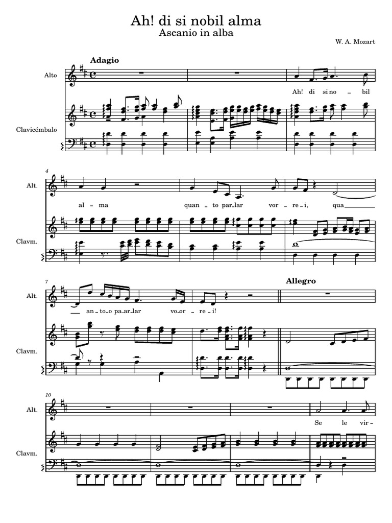 Ascanio in Alba K Wolfgang Amadeus Mozart | PDF