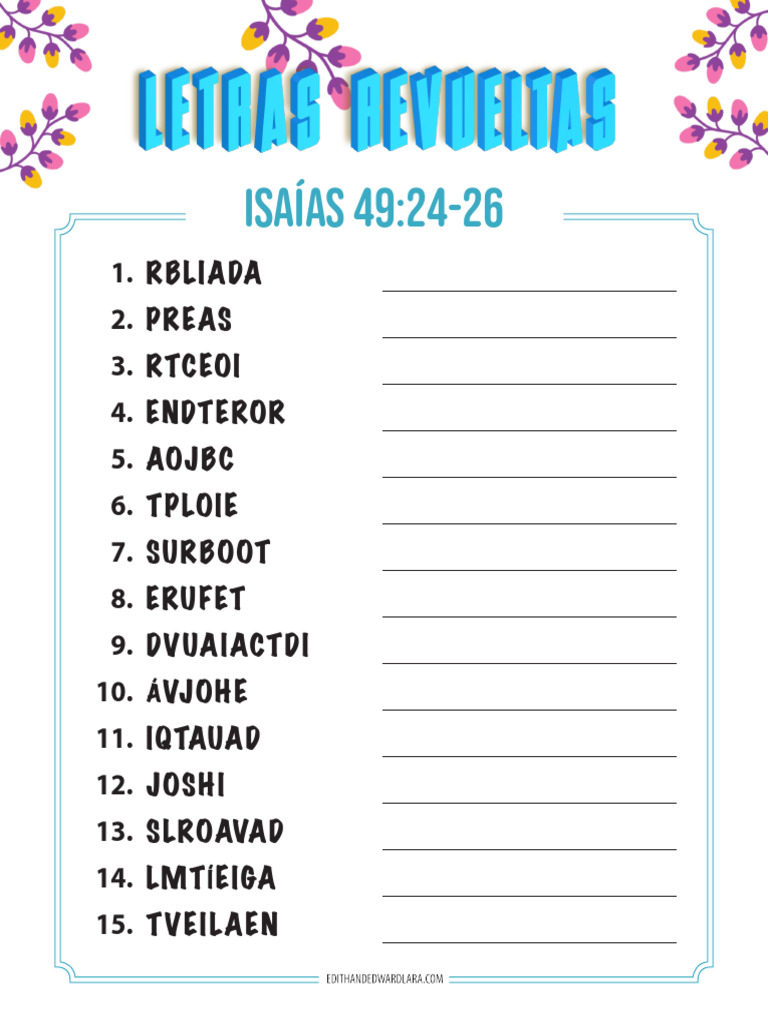 Isaias 49 24 26 Letras Revueltas | PDF | Viajes y turismo
