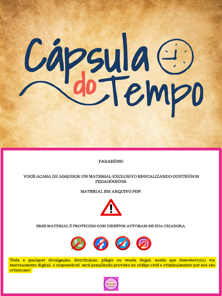 Atividade Cápsula do Tempo Escolar | PDF | Tempo | Aprendizado