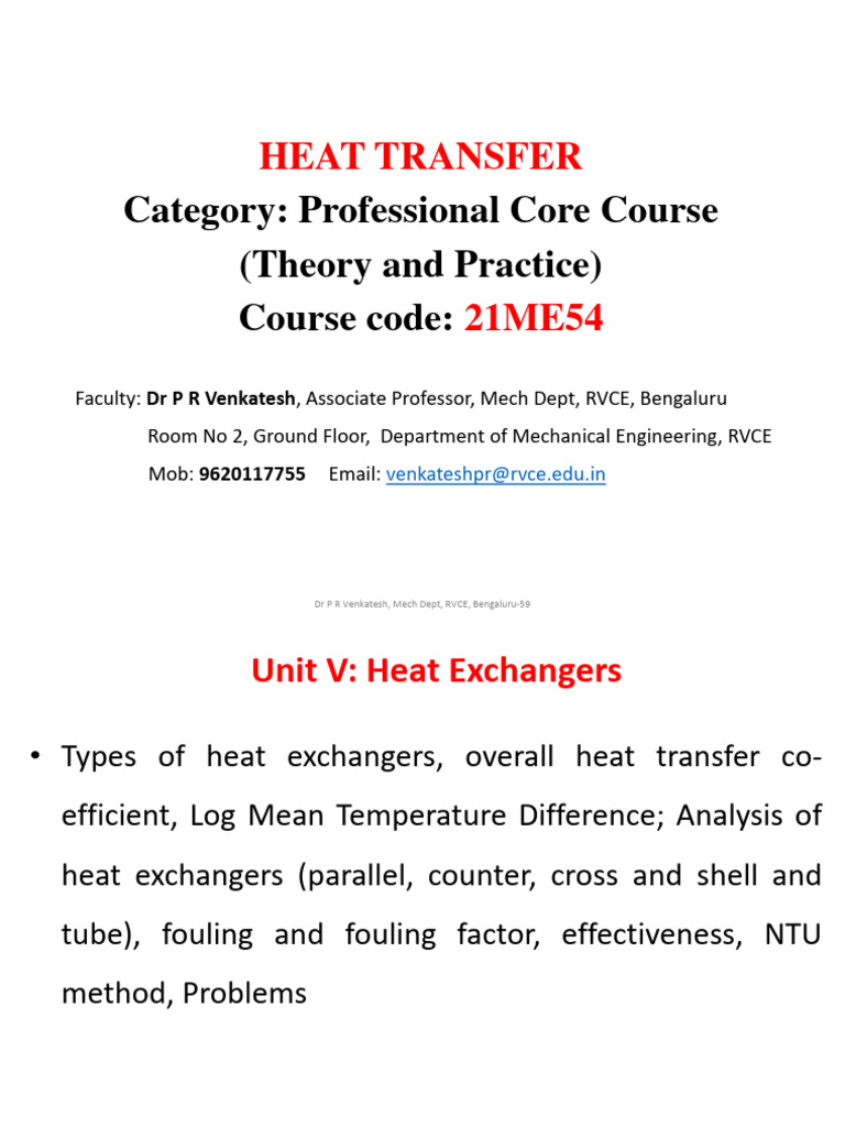 Unit v Heat Exchangers | PDF | Heat Exchanger | Heat Transfer