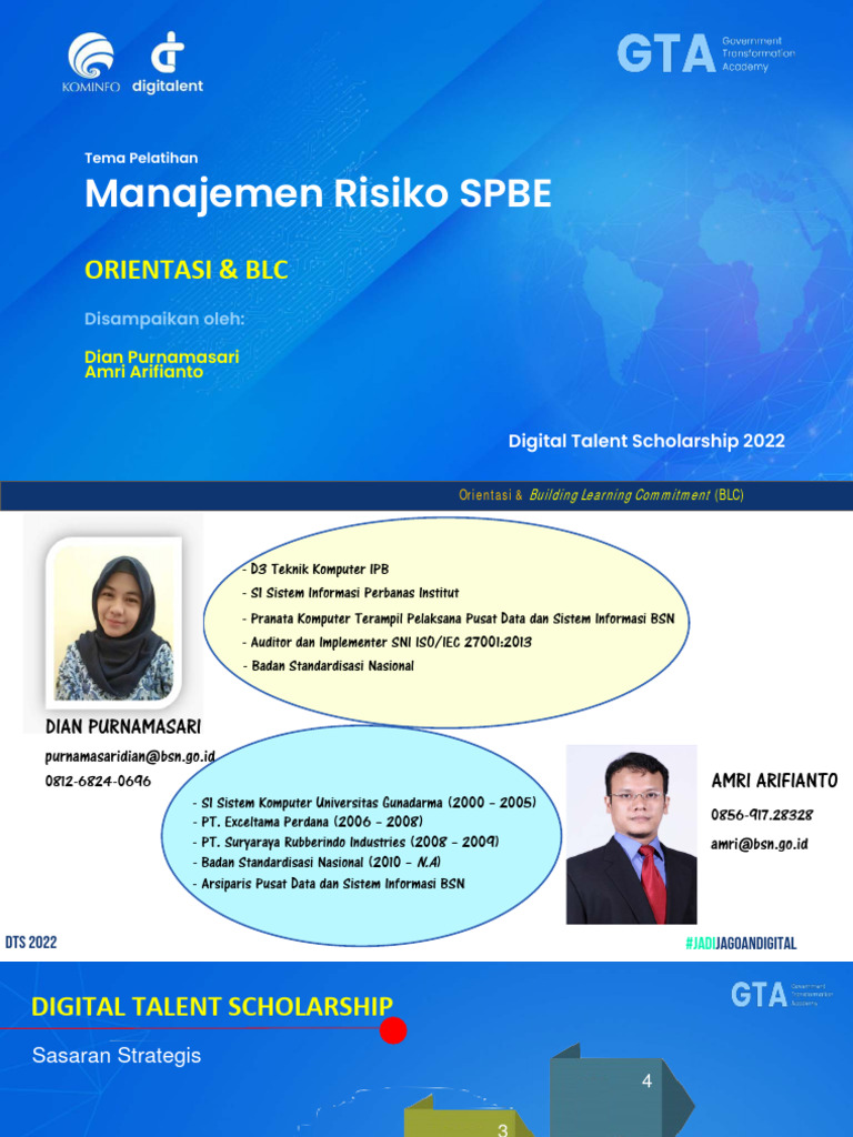 Pelatihan Manajemen Risiko SPBE | PDF