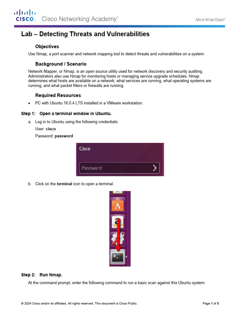 3.3.1.9 Lab - Detecting Threats and Vulnerabilities | PDF | Firewall (Computing) | Port ...