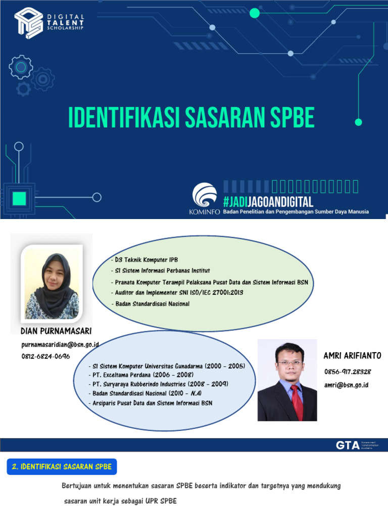 MATERI - Identifikasi Sasaran SPBE Dan Latihan | PDF