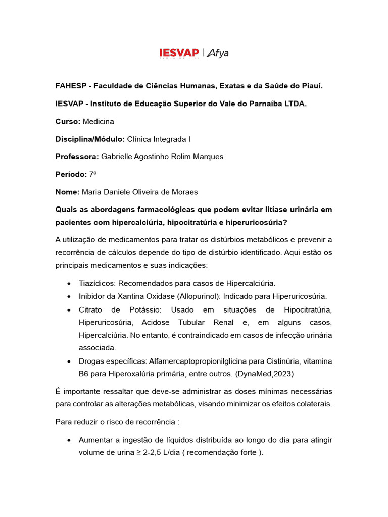 Tics Dani Disturbios Metabolicos | PDF | Bem-estar | Ciências e Matemática