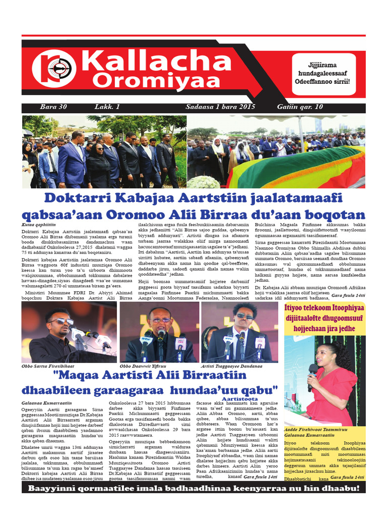 Kallacha Oromiyaa Bara 30 Lakk. 1 | PDF