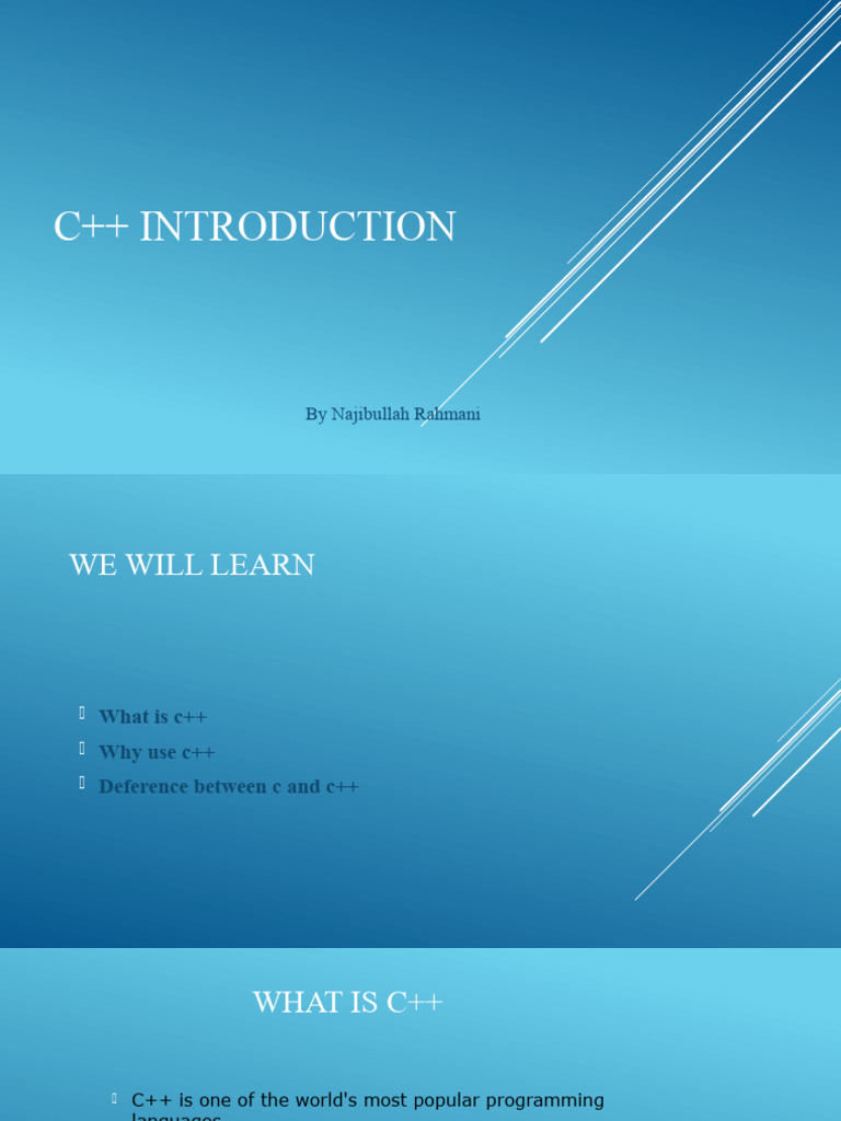 1 C++ Introduction | PDF | Computers