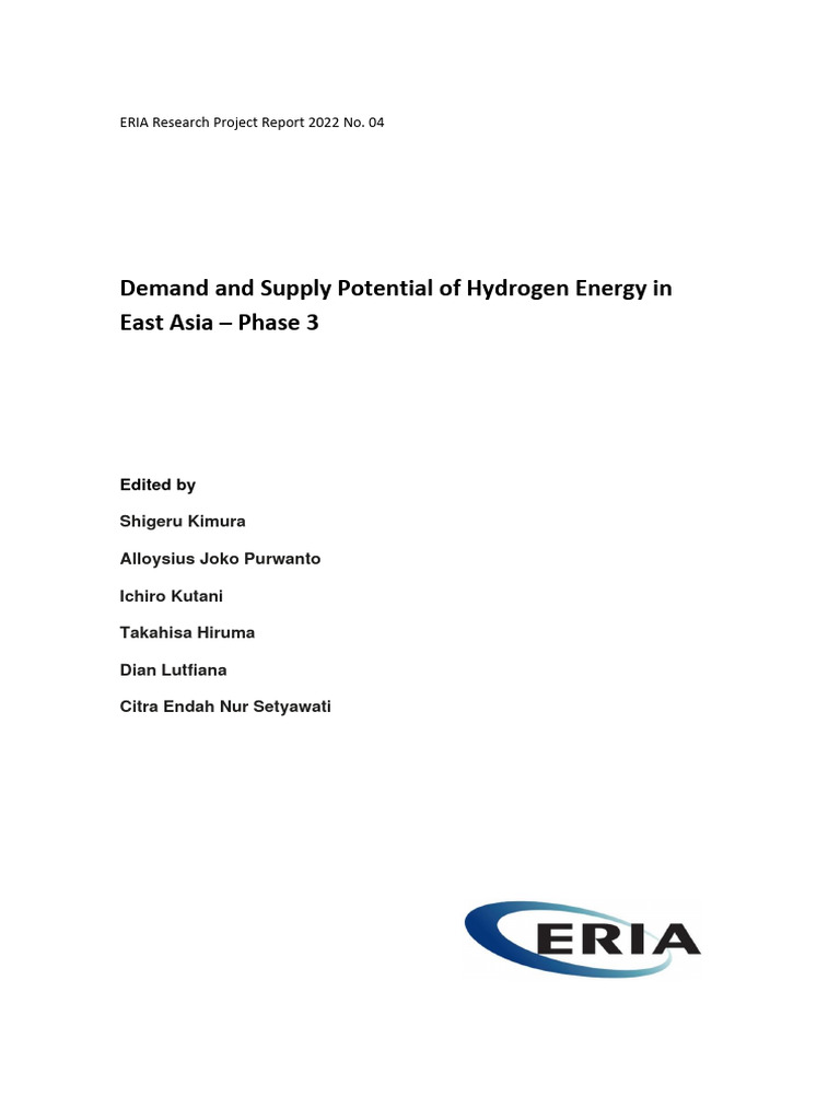 Demand and Supply Potential of Hydrogen Energy in East Asia Phase 3 | PDF