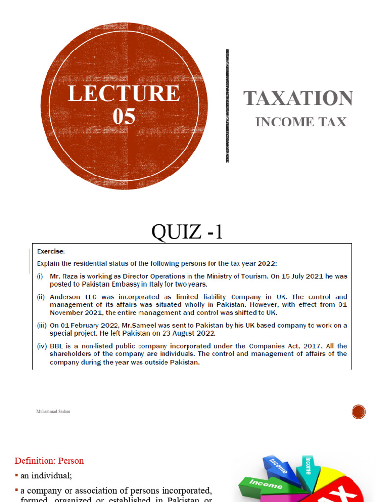 Taxation Introduction Lecture 3 - Class | PDF | Companies | Public Company