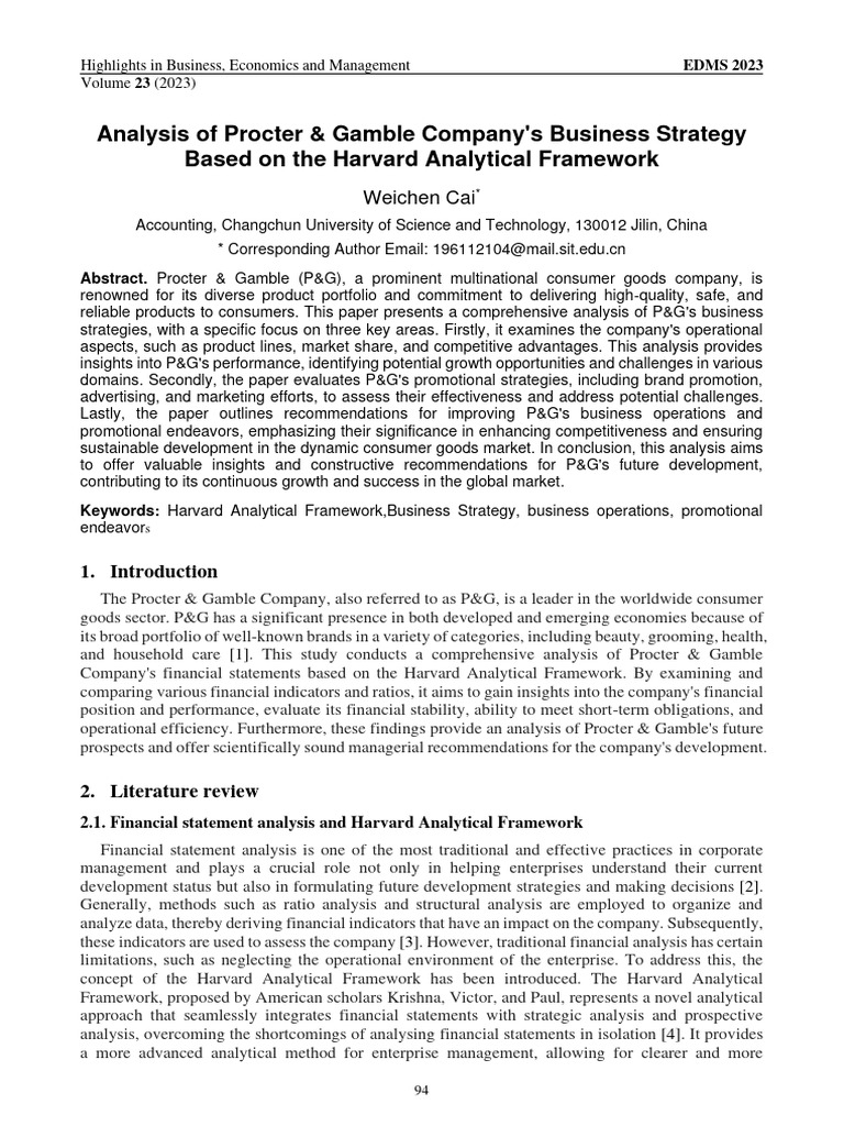 P&G Strategy Analysis via Harvard Framework | PDF | Supply Chain ...