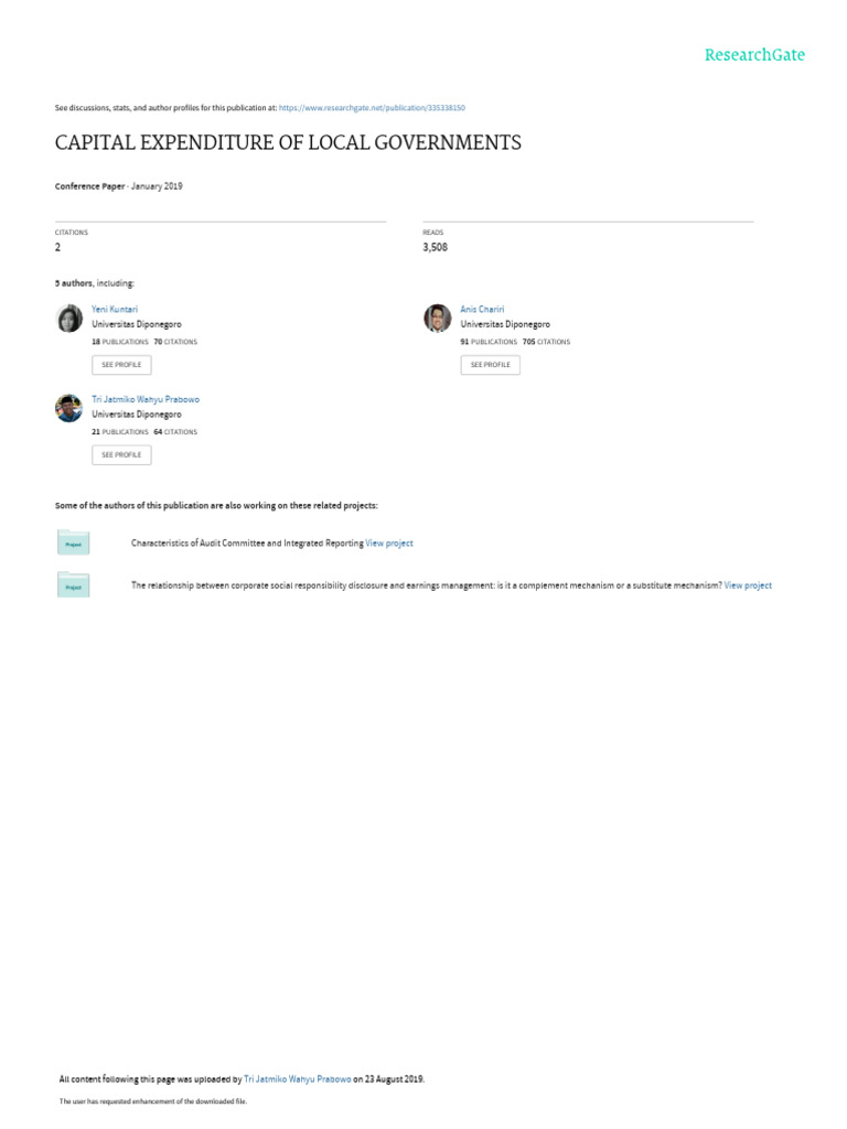 Capital Expenditure of Local Governments | PDF | Expense | Coefficient ...