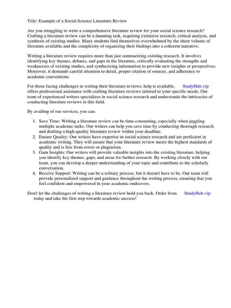 Example of A Social Science Literature Review | PDF | Science | Creative Commons