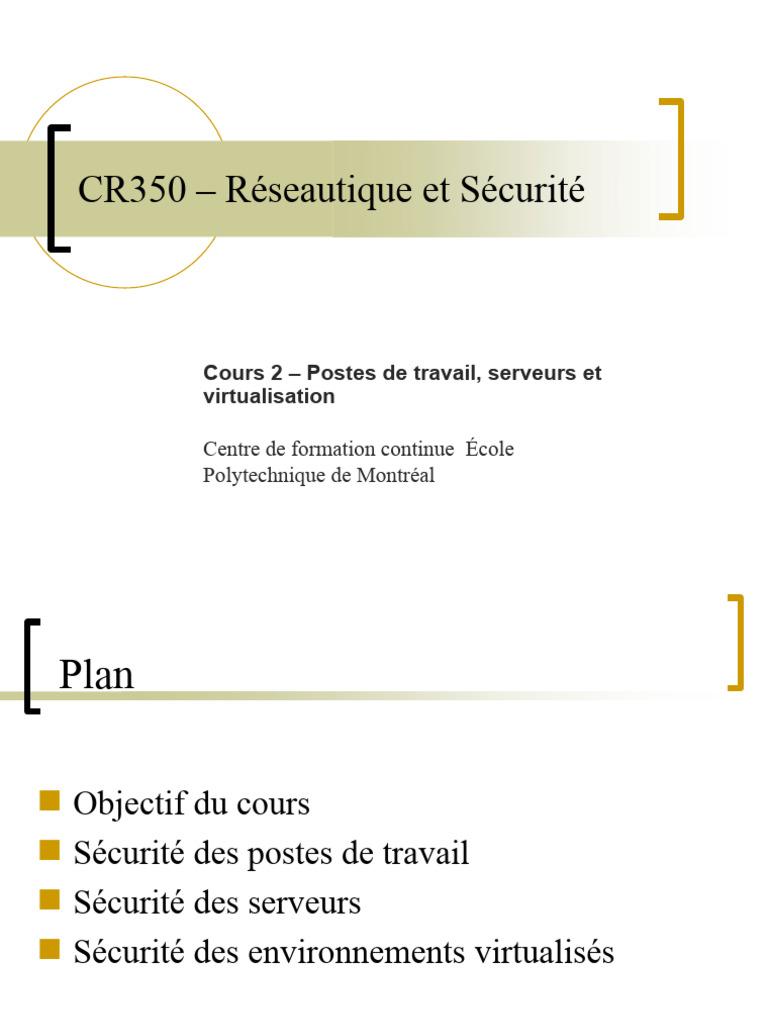 CR350 - Cours 2 | PDF | Réseau privé virtuel | Serveur (Informatique)