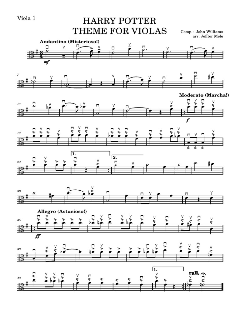 Harry Potter Theme - Recital Violas-Viola - 1 | PDF