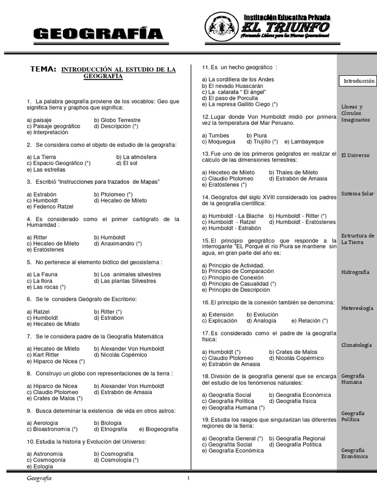MÓDULO DE GEOGRAFÍA | PDF | Geografía | Geografía Física