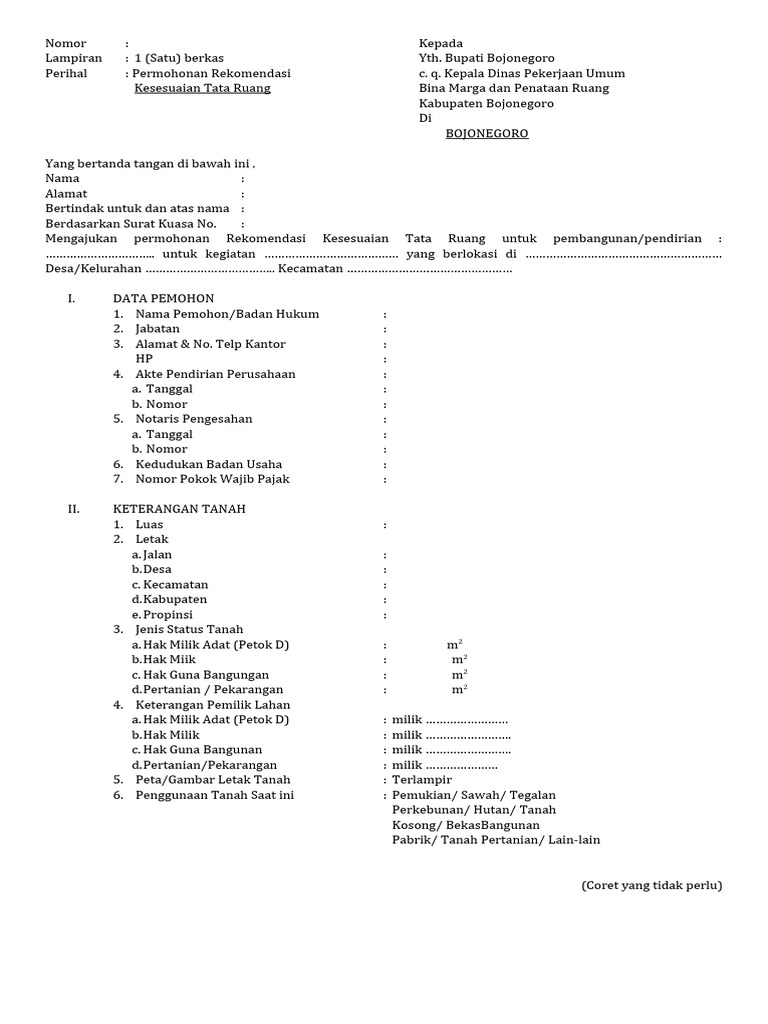 Form Tata Ruang | PDF