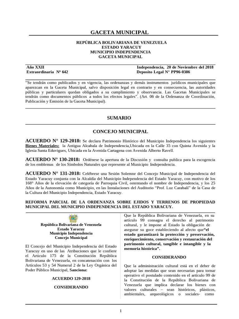 Gaceta Extraordinaria 642 2 | PDF | Venezuela