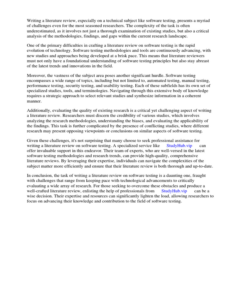 Literature Review of Software Testing | PDF Literature Review of Software Testing | PDF