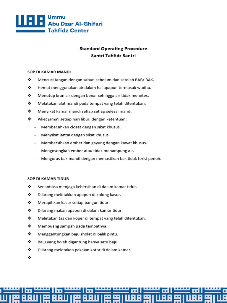 (2.13) SOP Santri | PDF