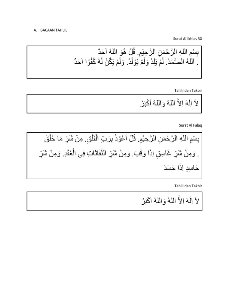 Tahlilan Singkat | PDF