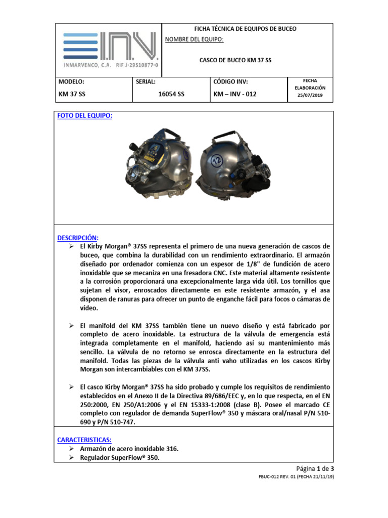 Fbuc-012 Ficha Tecnica KM 37 SS - 012 | PDF | Sector secundario de la ...