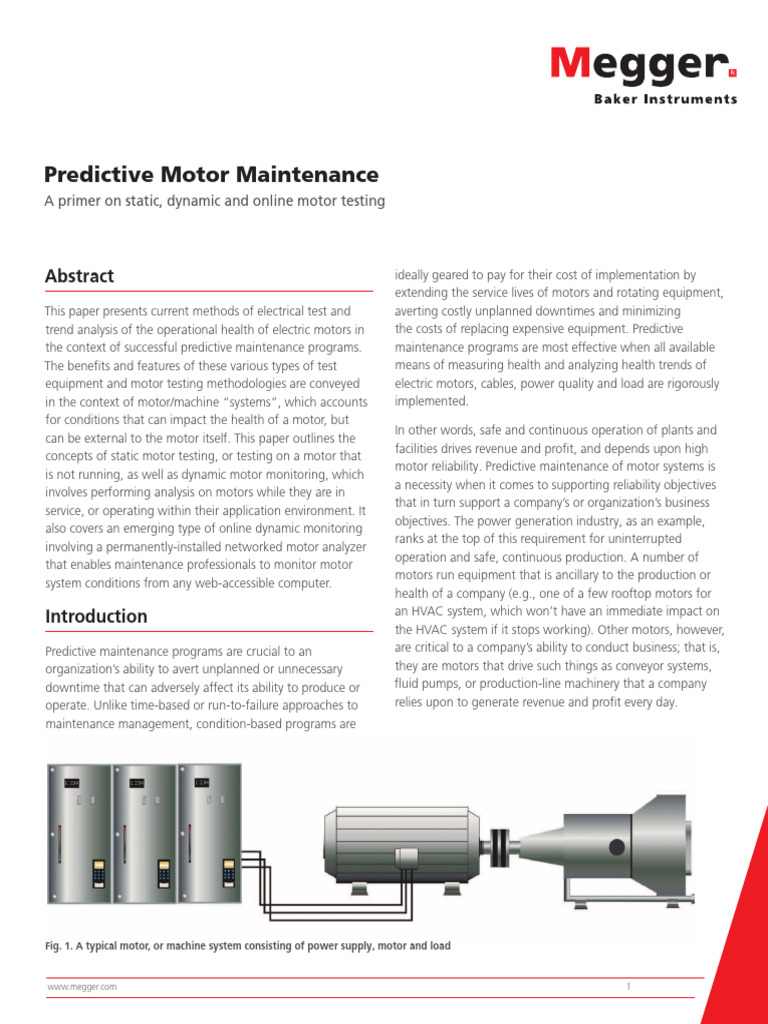 MEGGER Predictive Motor Maintenance | PDF | Electric Motor | Electrical ...