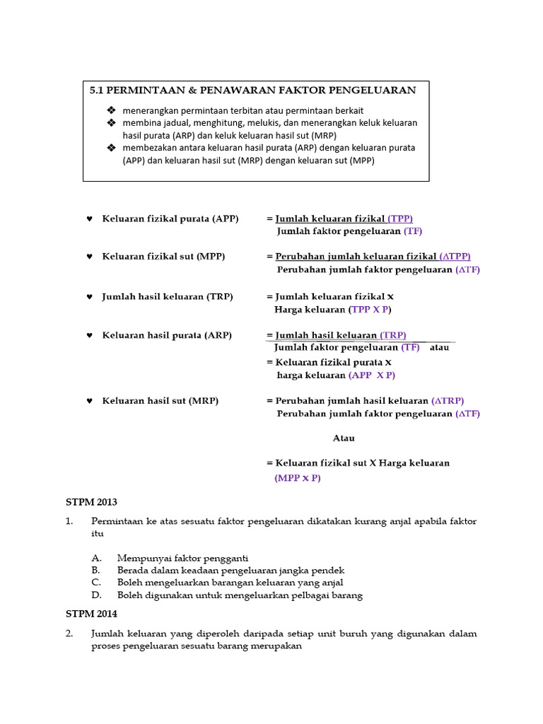 Bahagian A Bab 5 Sem 1 Terkini | PDF