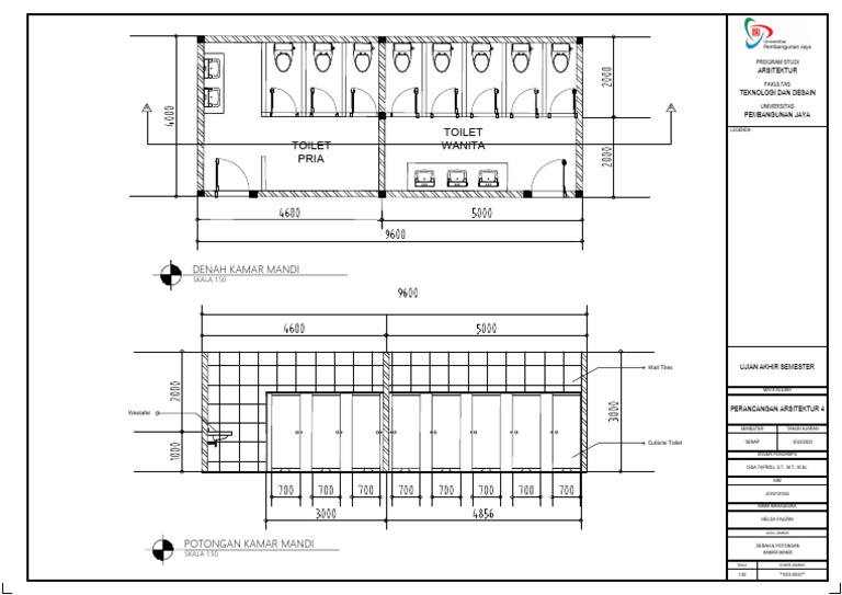 Denah & Potongan Kamar Mandi | PDF