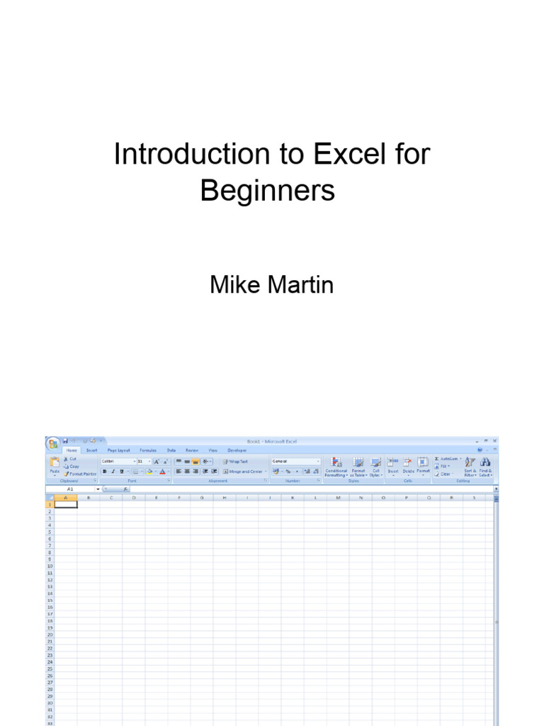 Introduction To Excel Pdf