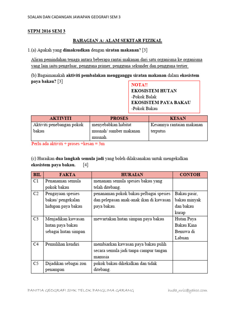 SOALAN DAN CADANGAN SKEMA SEM 3 2016-2022 | PDF